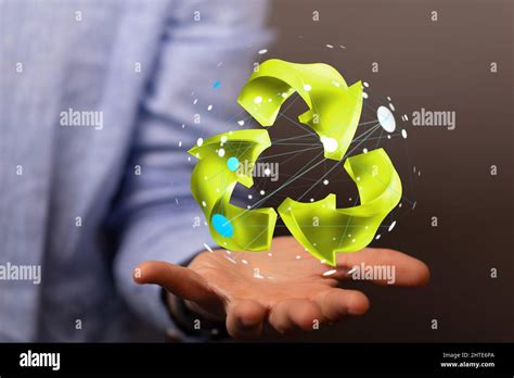 Person Displaying An Eco Green Recycling 3d Rendering Icon Stock Photo
