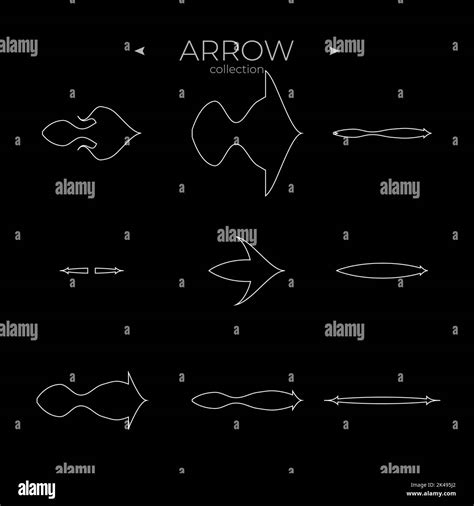 Thin Line Icons Universal Arrow Icon Trendy Line Style Simple