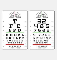 Eyes Test Chart Vision Testing Table Ophthalmic Vector Image