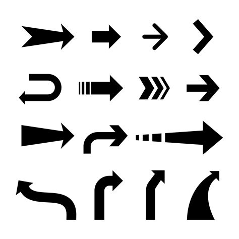 Arrow Shape Icon Set Suitable For Design Element Of Direction Map Infographic And Navigation