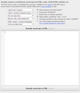 圧縮後のJavaScriptやHtmlを元に戻すWebサービス きほんのき