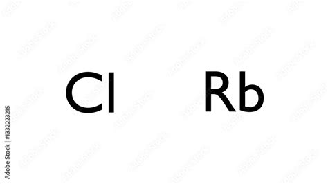 Rubidium Chloride Molecule Structural Chemical Formula Ball And Stick