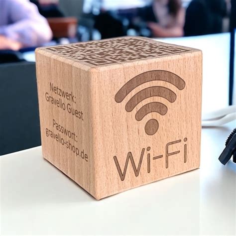 Handcrafted Wooden WiFi Password QR Code Cube Zentostores Com