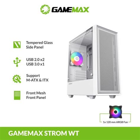 Jual Gamemax Casing Storm White Matx Pc Case Shopee Indonesia