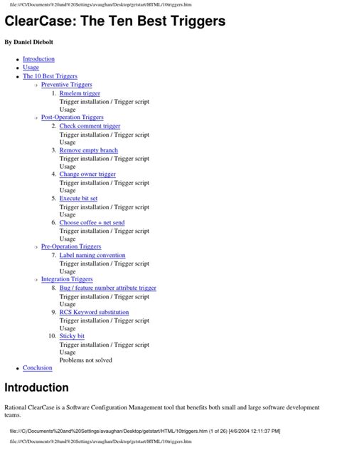 Clearcase The Ten Best Triggers Pdf Software Bug Command Line Interface