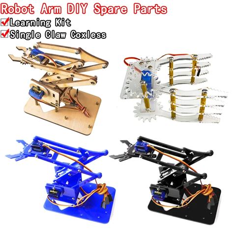 SG90 MG90S 4 DOF Acrylic Mechanical Robot Manipulator Claw For Arduino UNO Maker Learning DIY