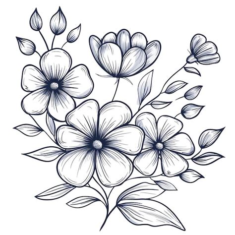 Flower Clip Art Drawing Images Free Download On Freepik