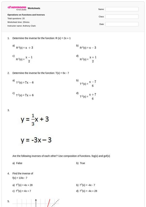 50 Functions Operations Worksheets On Wayground Free And Printable