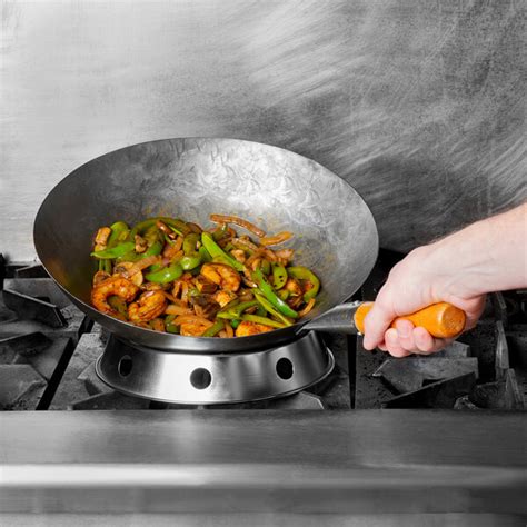 Carbon Steel Flat Bottom Wok Webstaurantstore