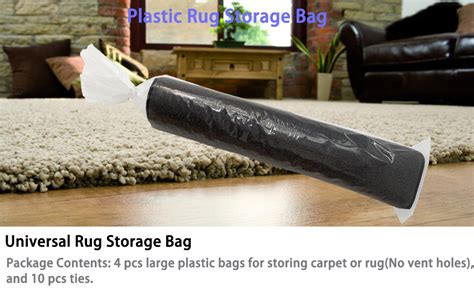 4 Pcs Rug Storage Bag With 10 Ties Fits Rolled Rug Up To 8x10 4 5 Mil Heavy