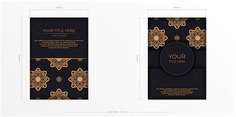 그리스 패턴 초대 카드의 준비 빈티지와 블랙 컬러의 엽서의 프린트 디자인을위한 세련된 템플릿 금메달리스트에 대한 스톡 벡터 아트