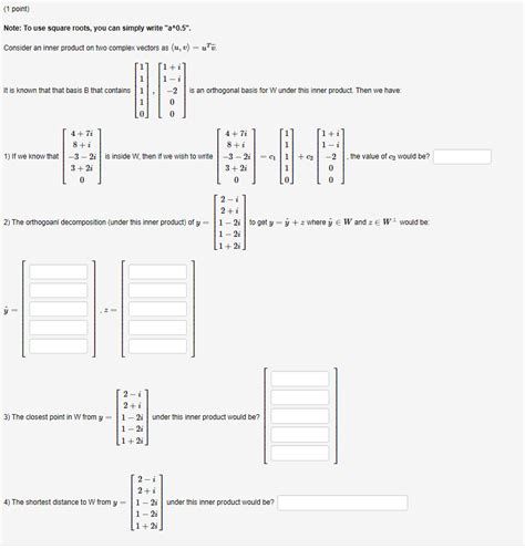 Solved Point Note To Use Square Roots You Can Simply Chegg