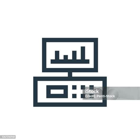 흰색 배경에서 격리된 벡터 아이콘을 모니터링합니다 웹 사이트 디자인 및 모바일 앱 개발을 위한 개요 씬 라인 모니터 아이콘 얇은 선 모니터 윤곽선 아이콘 벡터