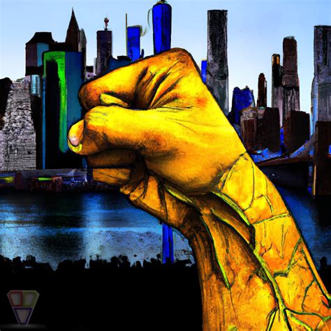 Ai Art Print Dall E Art Fist In Front Of New York AI Generated Art Modern Art Wall Art Digital