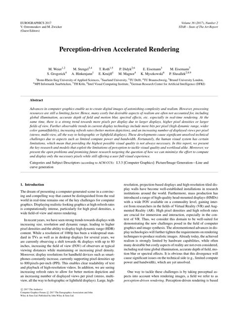 Pdf Perception Driven Accelerated Rendering