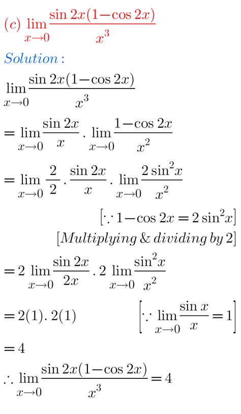 Check Your Progress 25 2 Solutions Limits And Continuity Nios Maths Senior Secondary Maths
