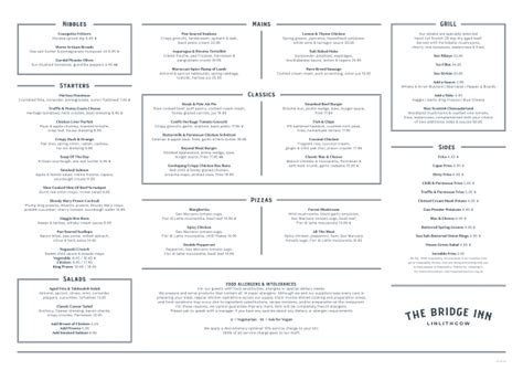 Menus 2025 The Bridge Inn In Linlithgow Bridge Bridge Linlithgow Thefork