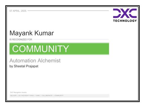 Dxctechnology Recognition Automationalchemist Communityaward Ai