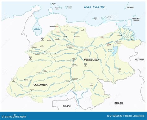 Vector Map Of The Orinoco River Drainage Basin