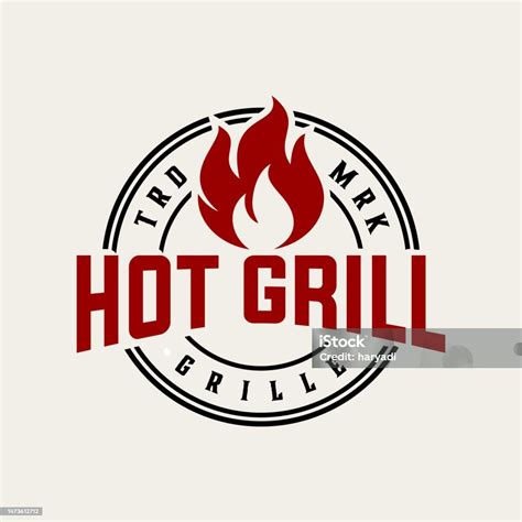 바베큐 화재 벡터 템플릿입니다 바베큐 바베큐 그릴 스테이크 그래픽 그림 배지 엠블럼 패치 스타일 Steakhouse에 대한 스톡 벡터 아트 및 기타 이미지 Istock
