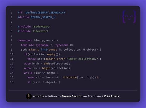 Rabufs Solution For Binary Search In C On Exercism