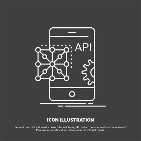 Api Application Coding Development Mobile Icon Line Vector Symbol For Ui And Ux Website Or