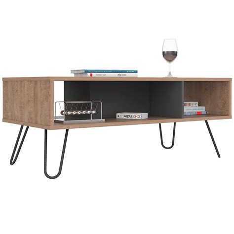 Mesa Centro Vassel Rta Miel Plomo Vidrios Reflekta