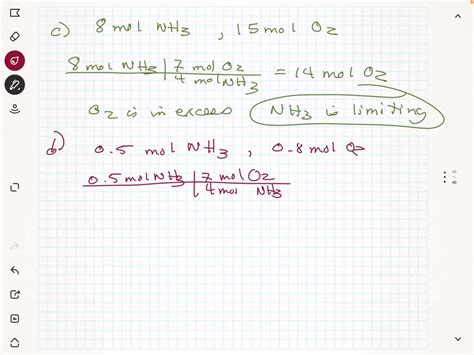 Solved Consider The Reaction 4nh3 7o2 4no2 6h2o Identify The