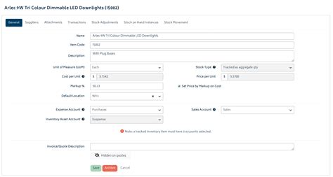 View And Edit Inventory Items Gojee App Xero Business Management Software