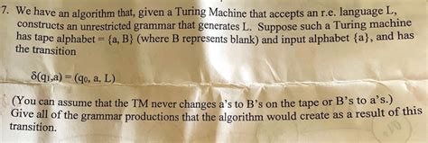 Solved 7 We Have An Algorithm That Given A Turing Machine