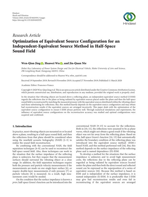 Pdf Optimization Of Equivalent Source Configuration For An Independent Equivalent Source