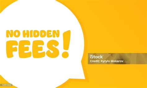 숨겨진 수수료가 없습니다 숨겨진 수수료 텍스트가 없는 말풍선 2d 그림입니다 플랫 스타일 비즈니스 및 광고에 대 한 벡터 라인 아이콘 0에 대한 스톡 벡터 아트 및 기타