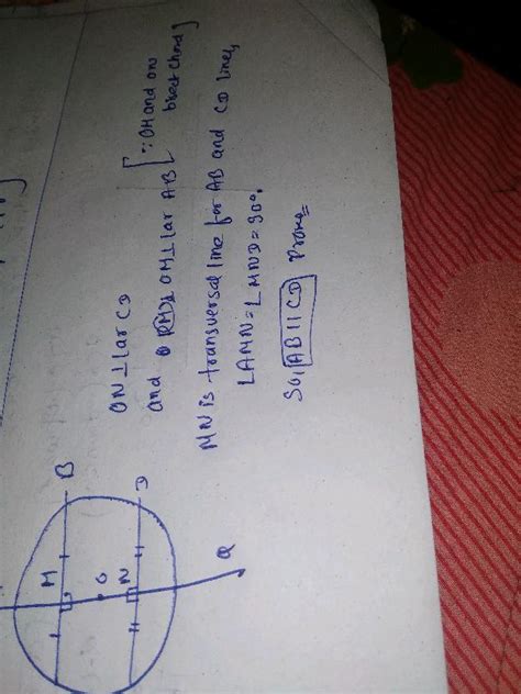 If A Diameter Of A Circle Bisects Each Of The Two Chords Of A Circle Prove That The Chords Are