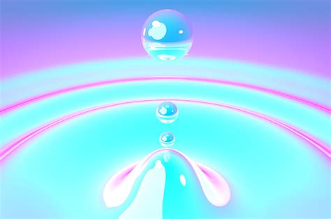 파란 밝은 물은 배경이나 질감을 떨어 뜨립니다 추상적인 3d 일러스트레이션 0명에 대한 스톡 사진 및 기타 이미지 0명 3차원 형태 개념 Istock