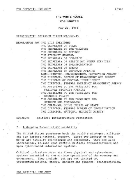 Presidential Decision Directive 63 Pdf Secure The Grid