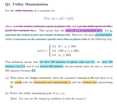 Solved Q1 ﻿utility Maximizationlet The Utility Function Of