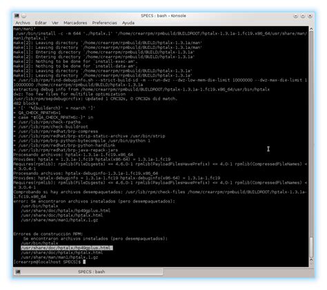 Bitacora Con Mi Primer RPM Empaquetando Hptalx Ronald L337