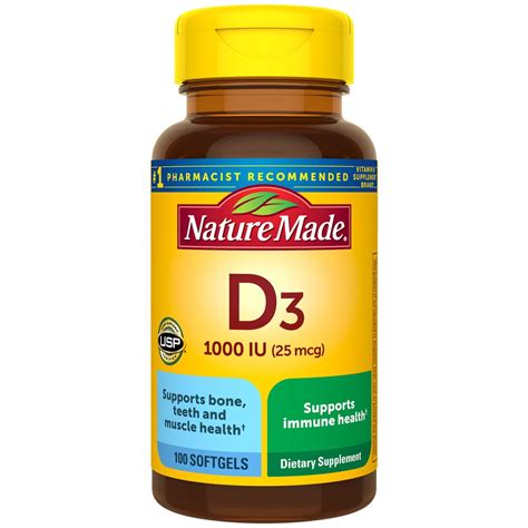 Nature Made Vitamin D Liquid Softgels 1000 Iu Primary Wellness