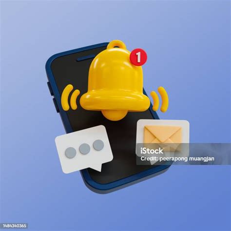3d 최소 켜기 알림 개념입니다 새로운 업데이트 알림 새 알림 경고 메일 및 메시지 아이콘과 함께 울리는 벨 아이콘입니다 3d 그림입니다 0명에 대한 스톡 사진 및 기타