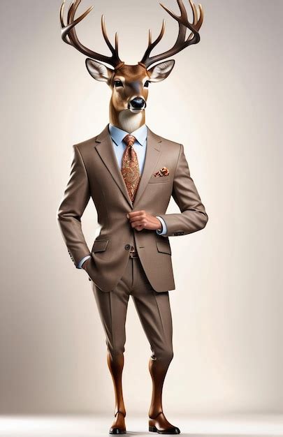 Premium Photo Anthropomorphic Deer Character Isolated On Background