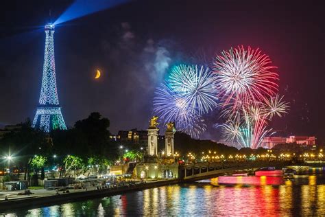 Paris Seine Fireworks Eiffel Tower Photography Night 1080p Hd