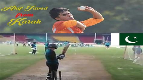 Karak Fast Bowler Akif Javed Bowling To Pakistan Cricket Team At Nsk