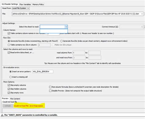 Execute Failed Java Heap Space Knime Analytics Platform Knime