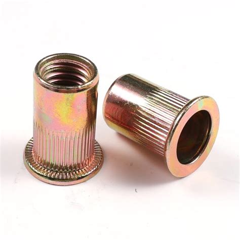 Flat Head Ribbed Threaded Insert Rivet Nut Stainless Steel China Flat Head Ribbed Threaded