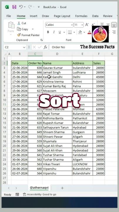 How To Data Sorting Using Shortcuts In Excelexceltutorialdataanalysis