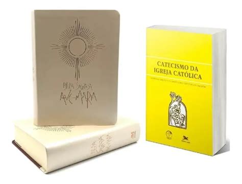 Bíblia Ave Maria Capa Eucarístia E Catecismo Igreja Católica Frete Grátis