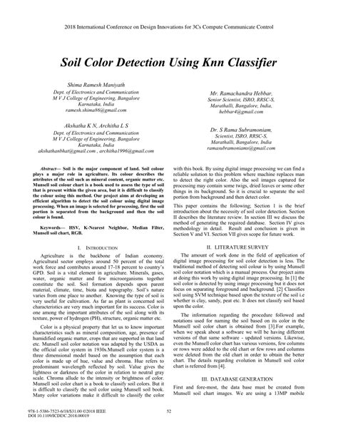 Pdf Soil Color Detection Using Knn Classifier