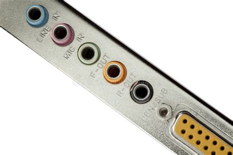 Sound Card Input And Output Ports Stock Image Image Of Microphones Connection 1929907