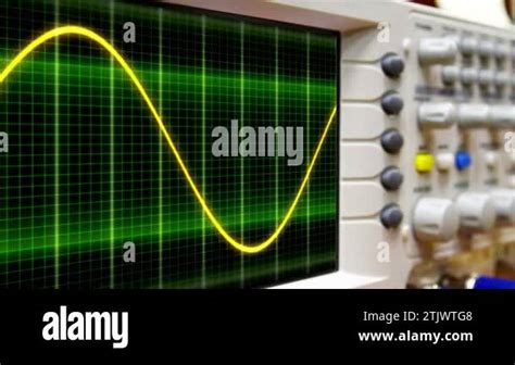 Seamless Loop Animation Moving Sine Wave On An Oscilloscope Stock