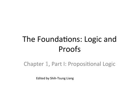 The Foundation Logic And Proofs Docsity